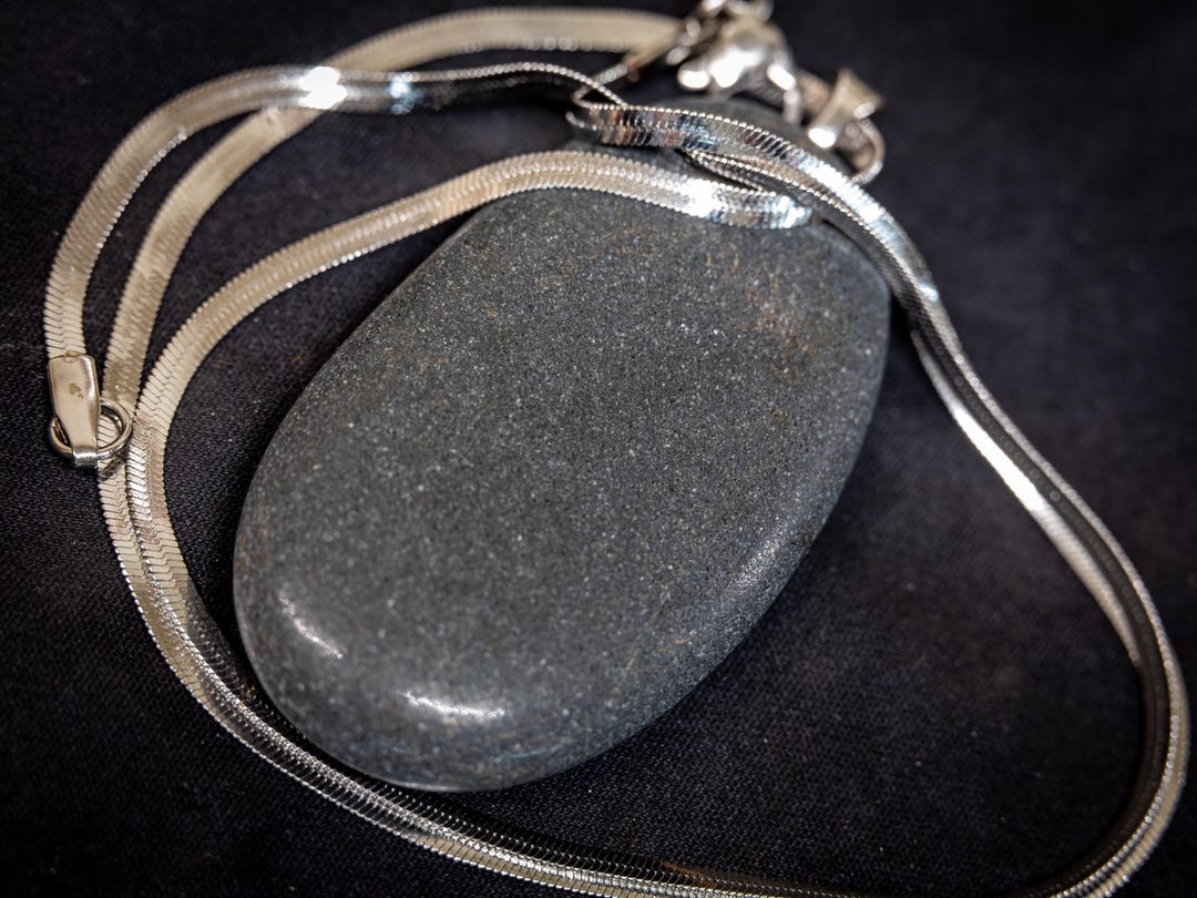 Black Basalt Pendant Necklace - Etsy