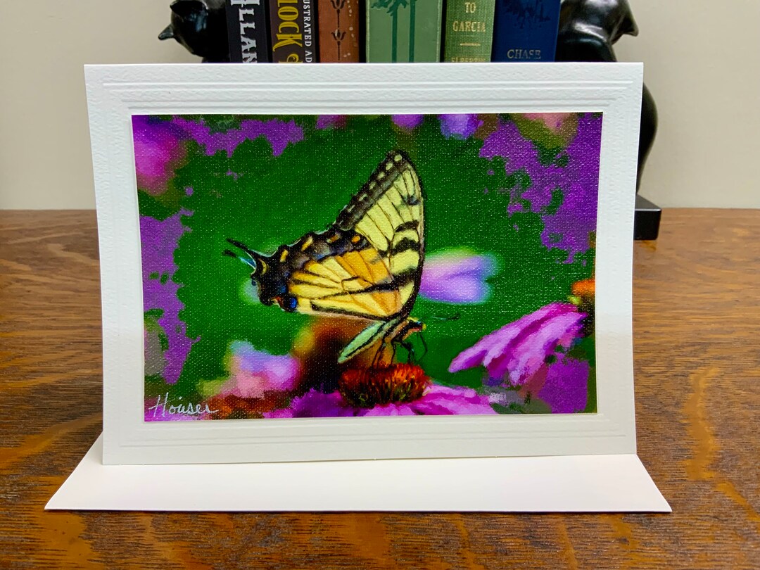 Eastern Tiger Swallowtail Butterfly Card - Digital Artwork Notecard - Etsy