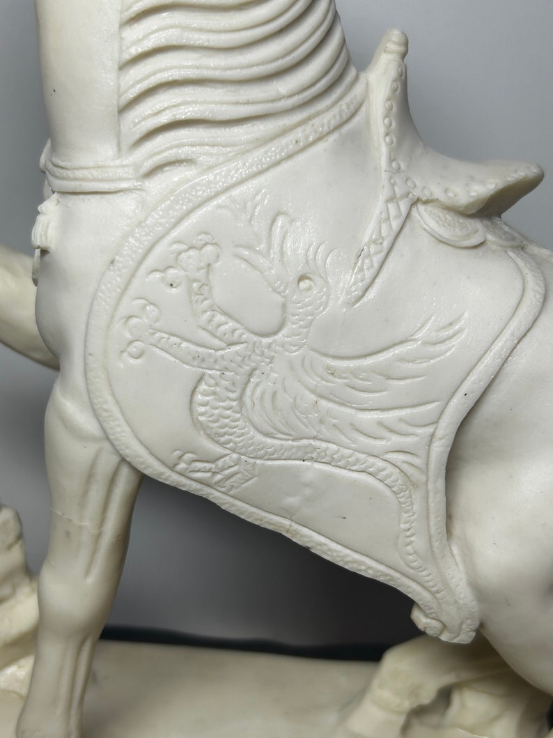 Rearing Horse Alabaster Resin Statue - Etsy