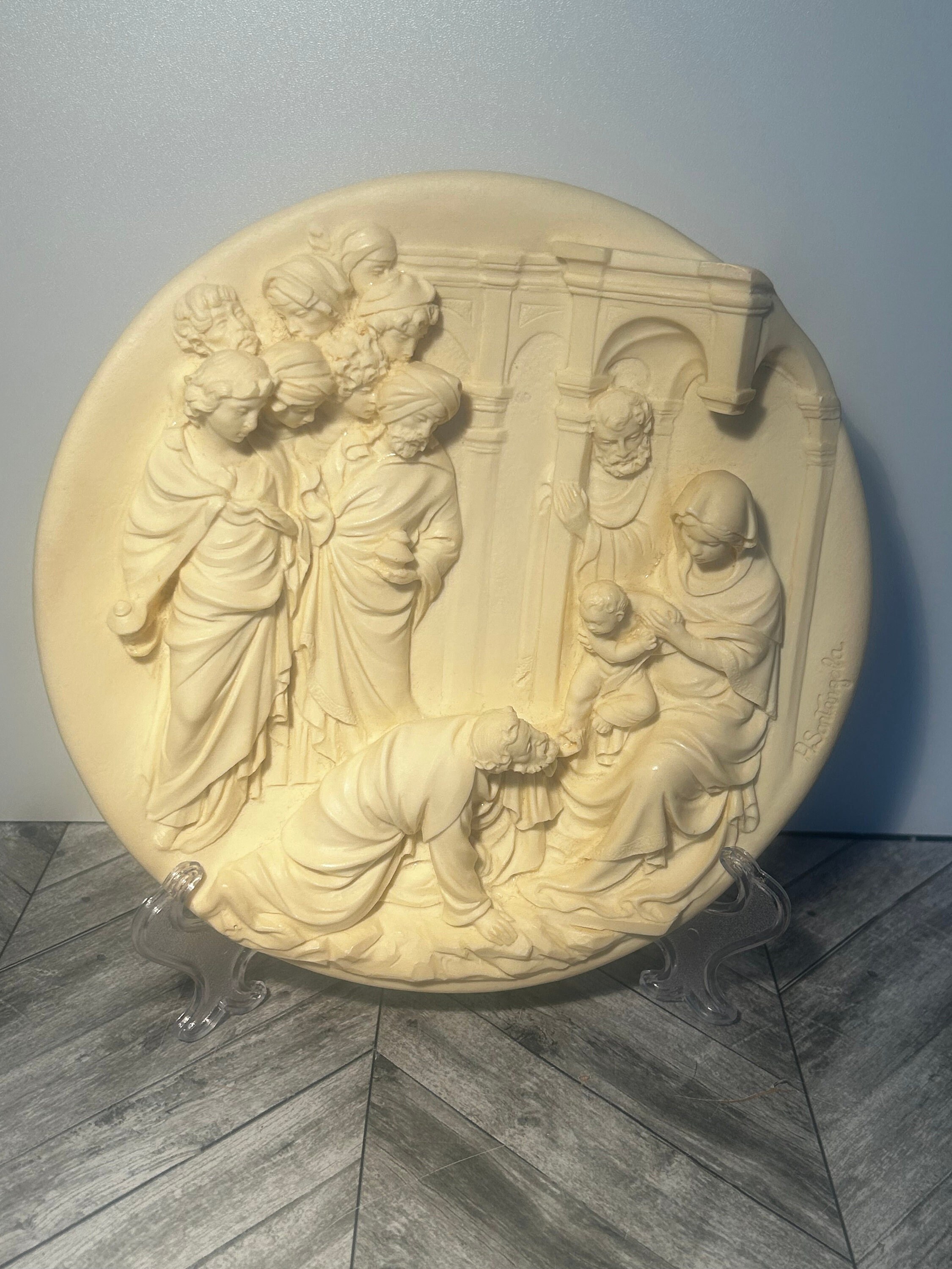 Adoration of the Magi Ivory Alabaster Bradex Plate - Etsy