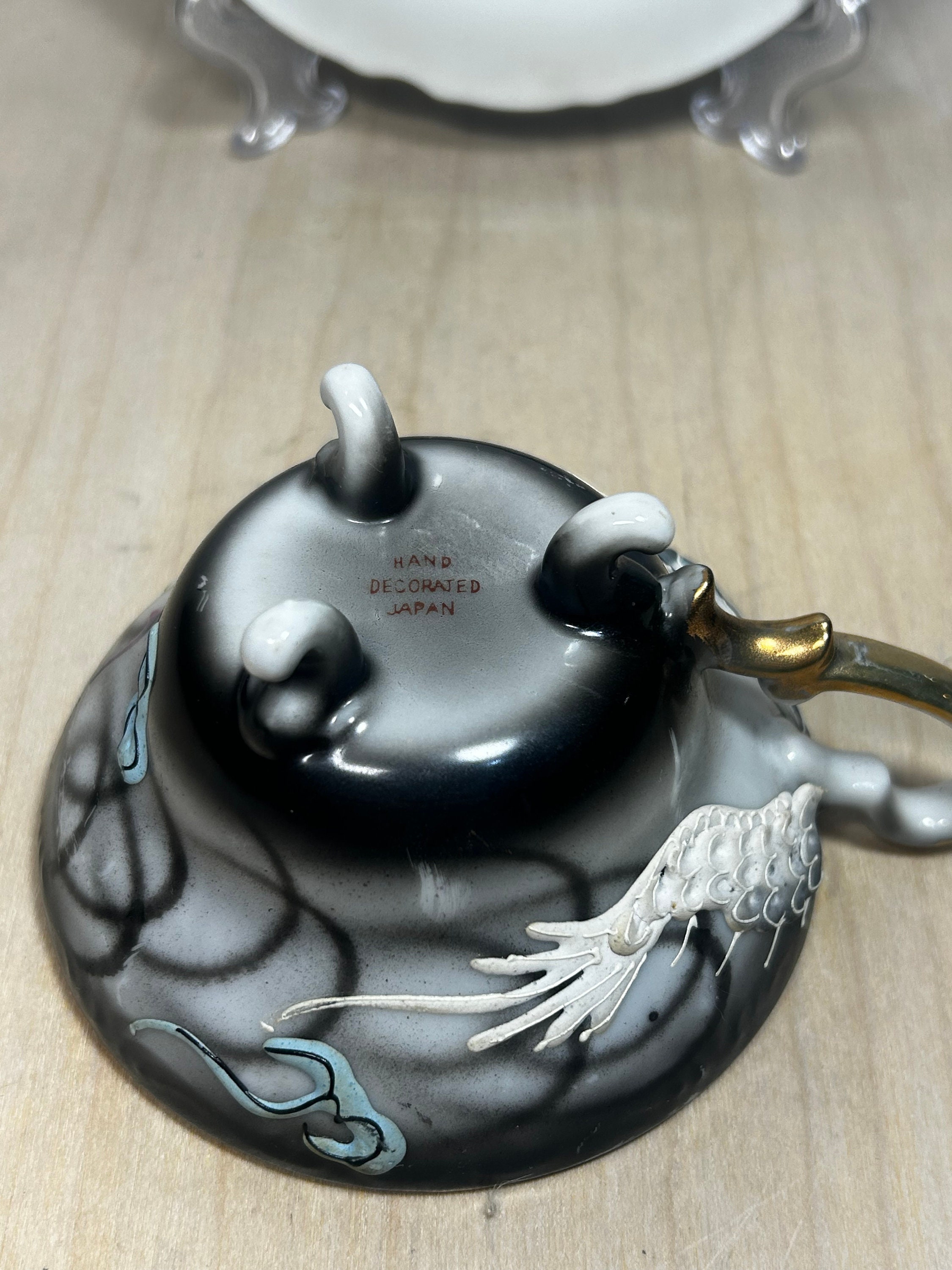 Japanese Moriage Dragon Ware Cup and Saucer - Etsy