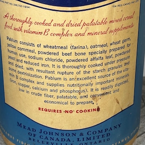 Vintage Canadian Pablum Container - Etsy