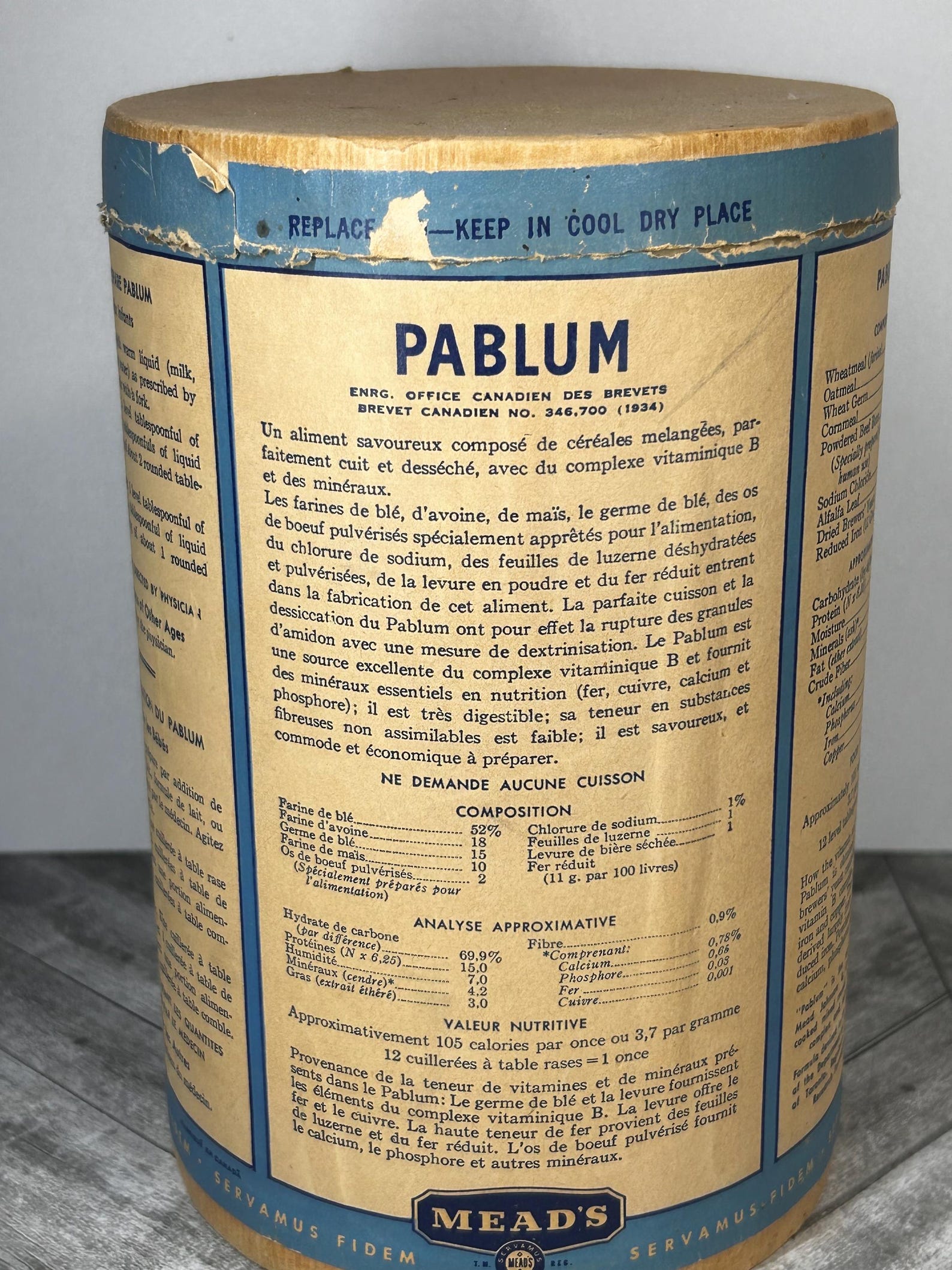 Vintage Canadian Pablum Container - Etsy