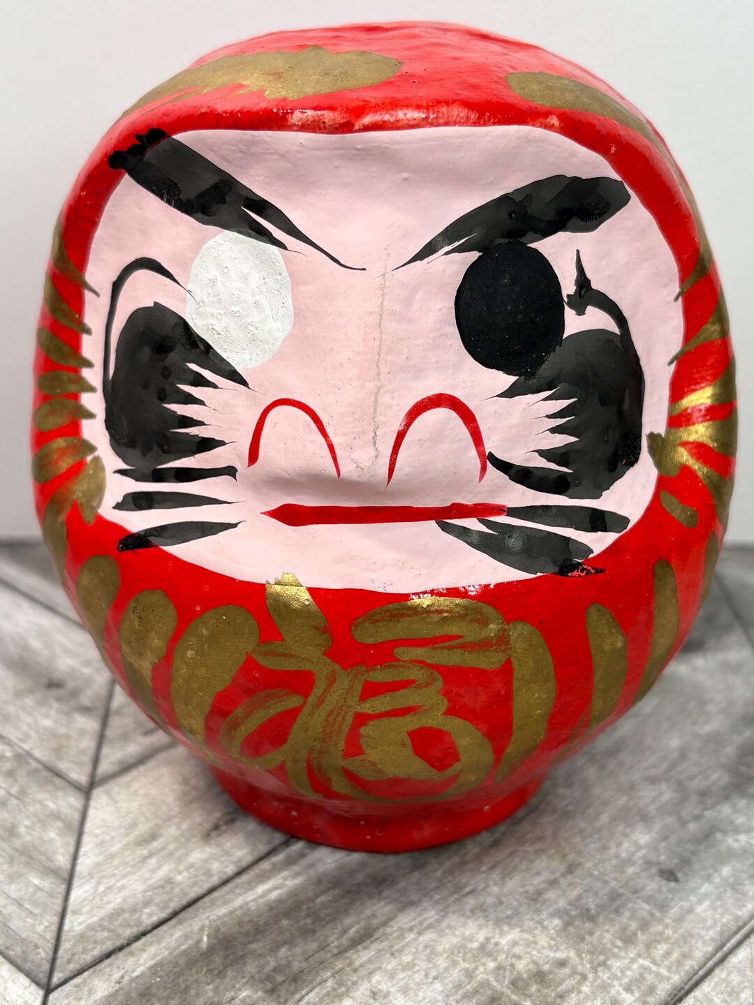 Vintage Japanese Paper Mache Daruma Doll - Etsy