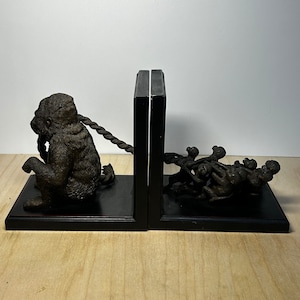 Bombay Company Monkey Tug of War Bookends - Etsy