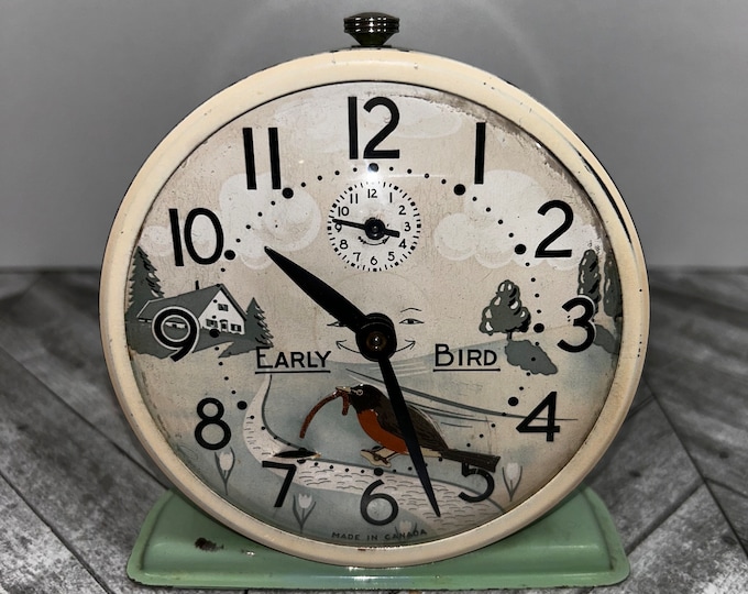 Vintage Westclox “early Bird” Alarm Clock.made in Canada 1946 - Etsy