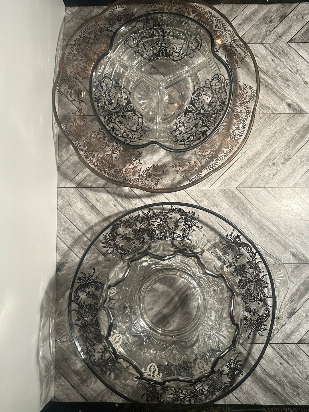 Duncan Bros Silver Overlay Set - Etsy