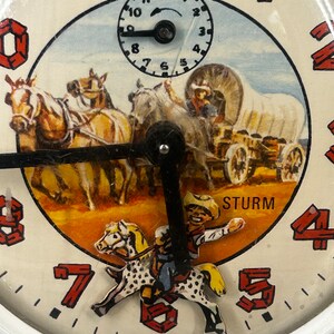 Vintage Westclox “sturm” Cowboy Mechanical Alarm Clock.made in Brazil ...