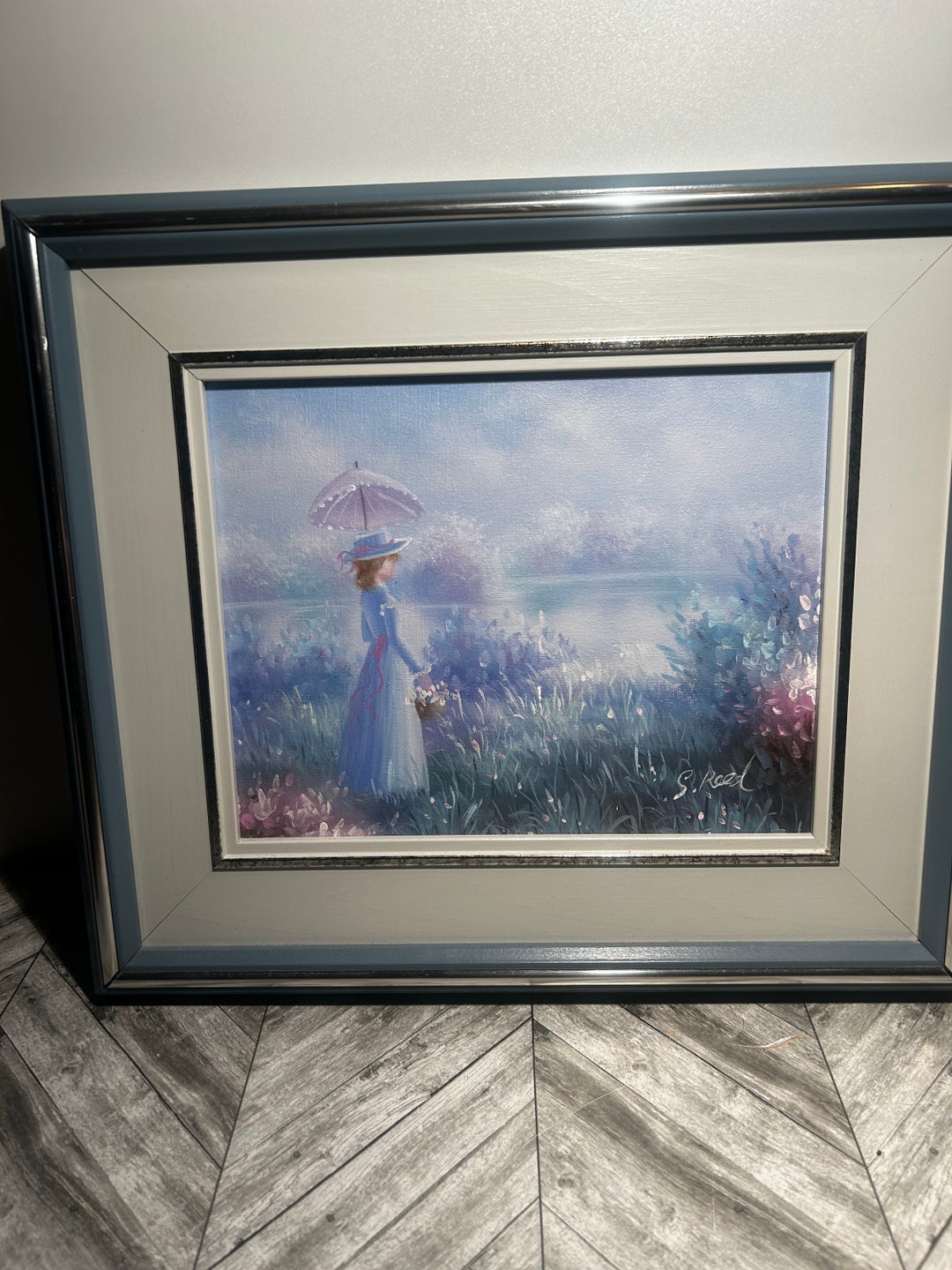 Pastel Lady by the Lake Oil Painting by S.reed - Etsy