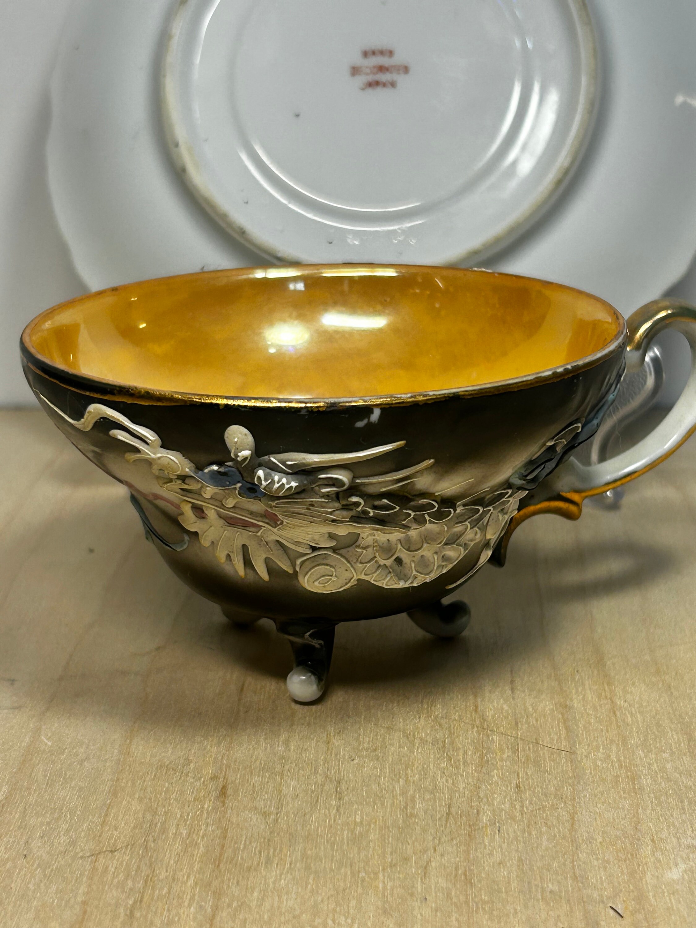 Japanese Moriage Dragon Ware Cup and Saucer - Etsy