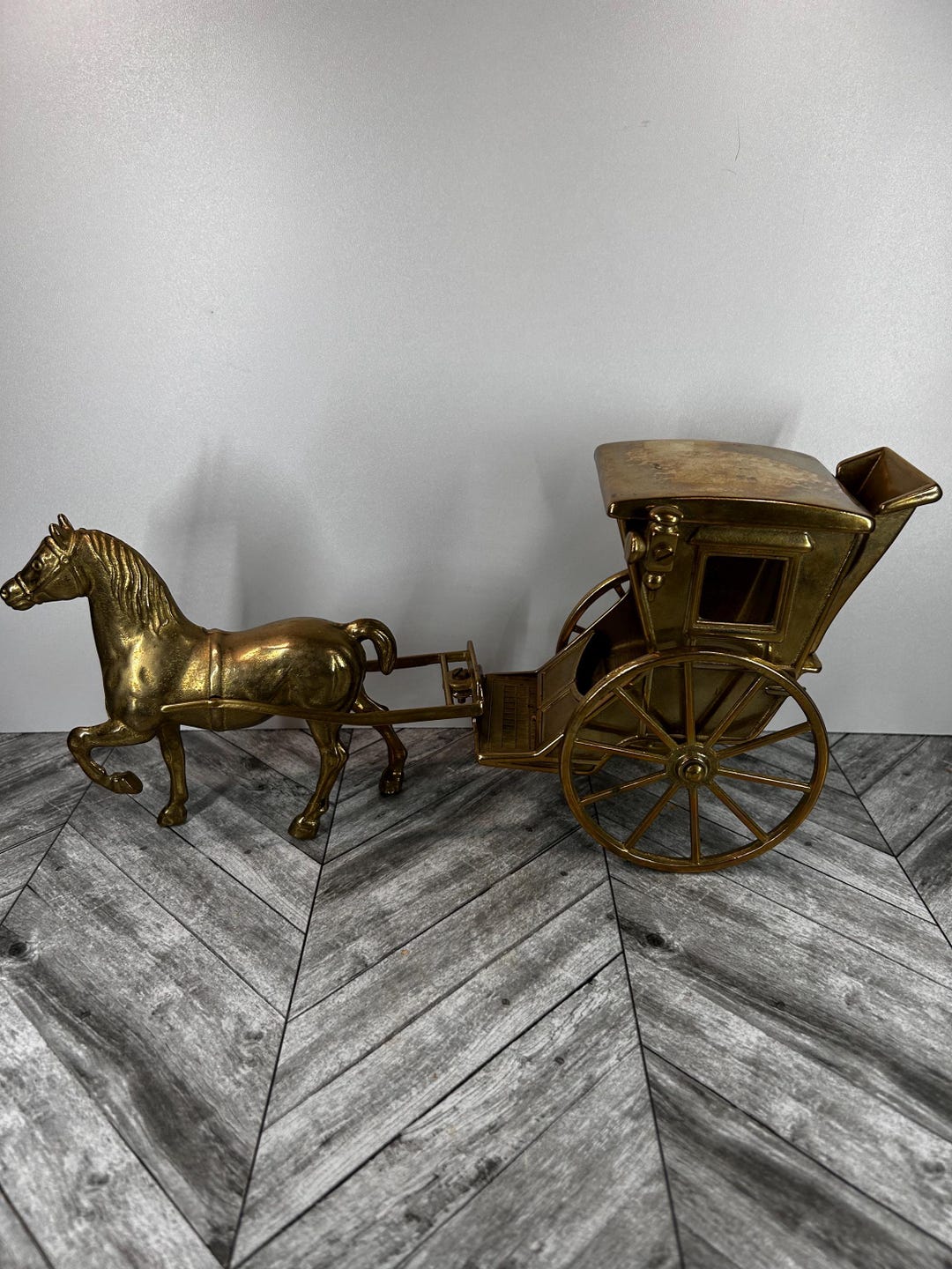 Brass Horse Drawn Carriage Statue - Etsy