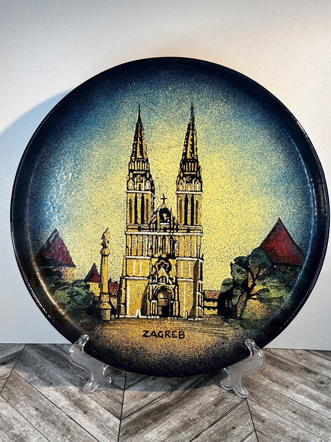 Zagreb Cathedral Metal Enameled Plate - Etsy