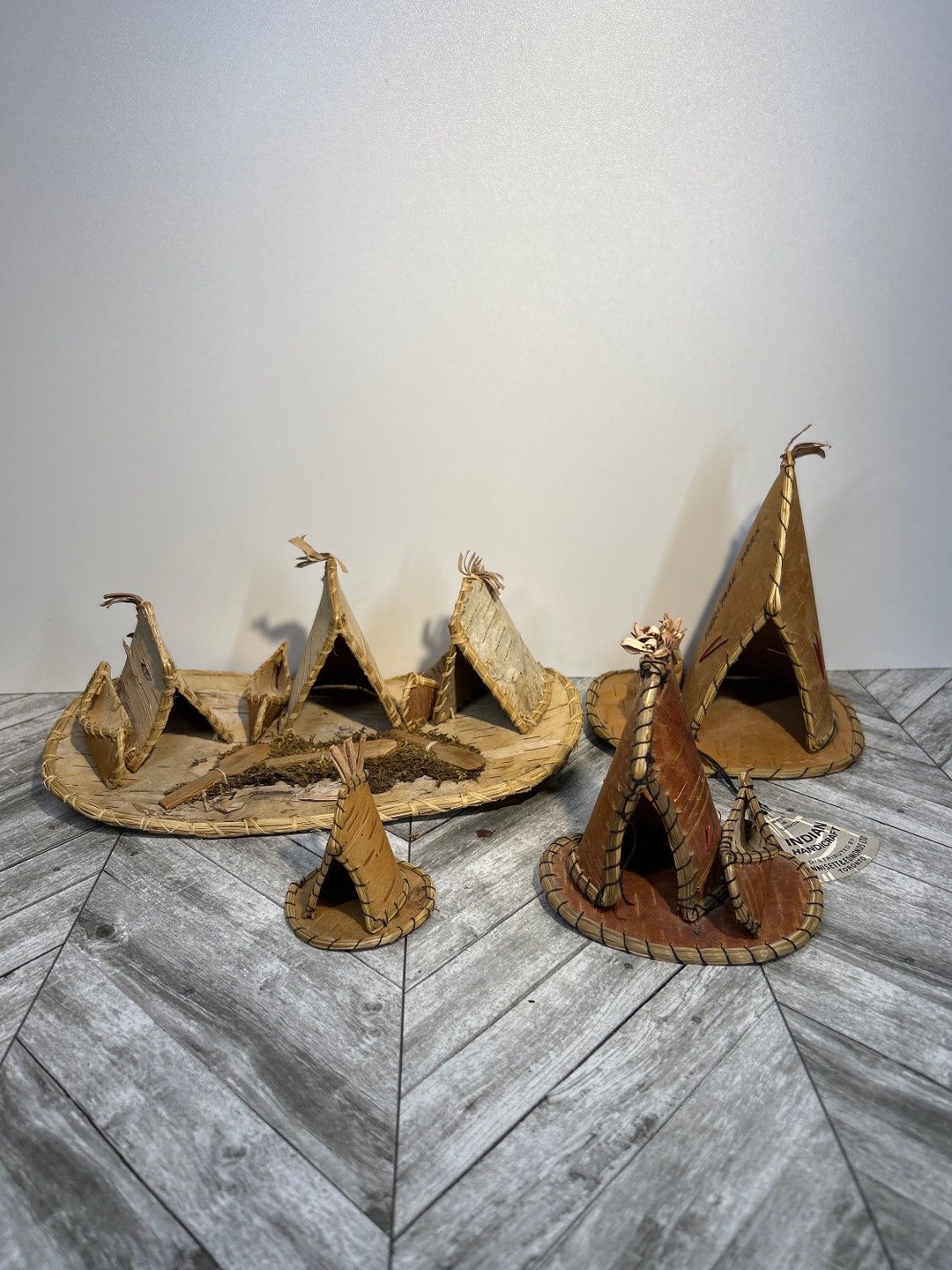 Native Canadian Birchbark Teepee and Canoe Collection (set of 4) - Etsy