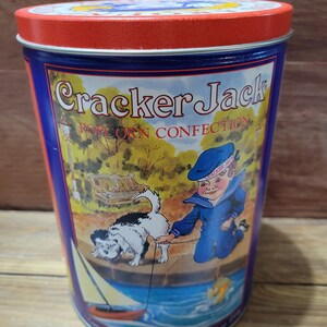 Vintage Cracker Jack Popcorn Container Tin 1992 Nostalgia Pictures 3rd ...