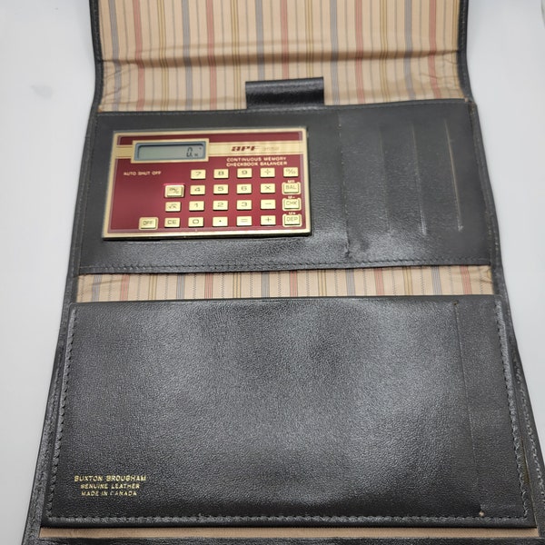 Leather Checkbook With Calculator - Etsy