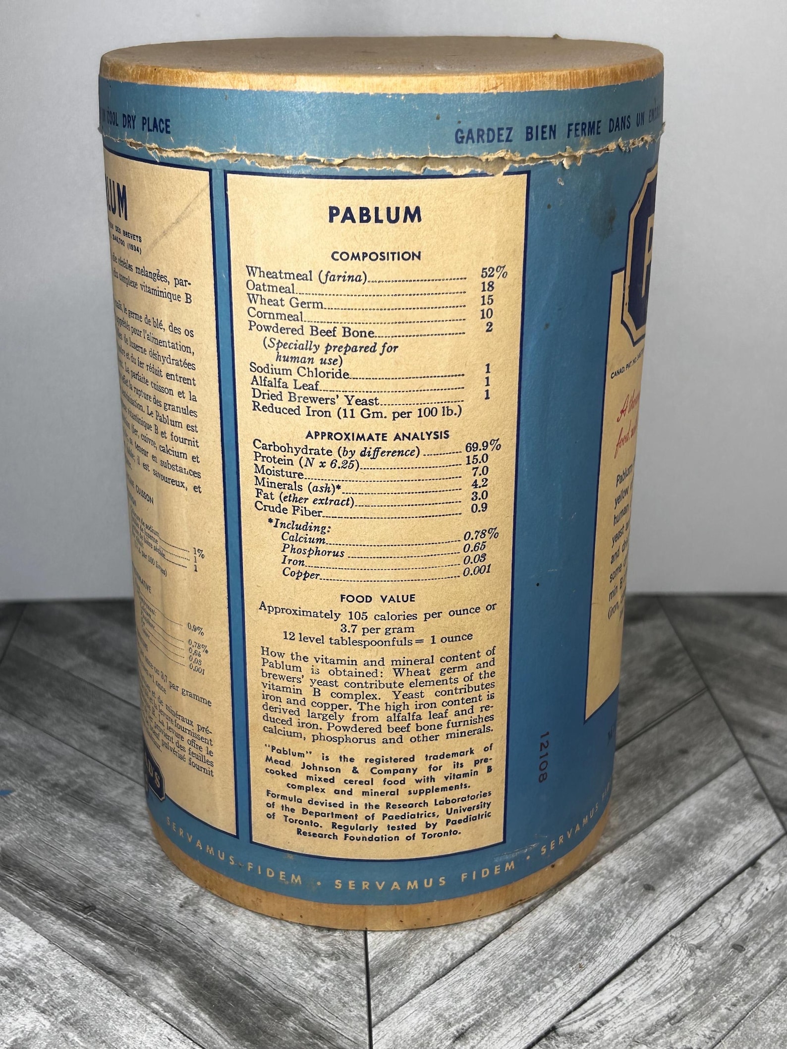 Vintage Canadian Pablum Container - Etsy