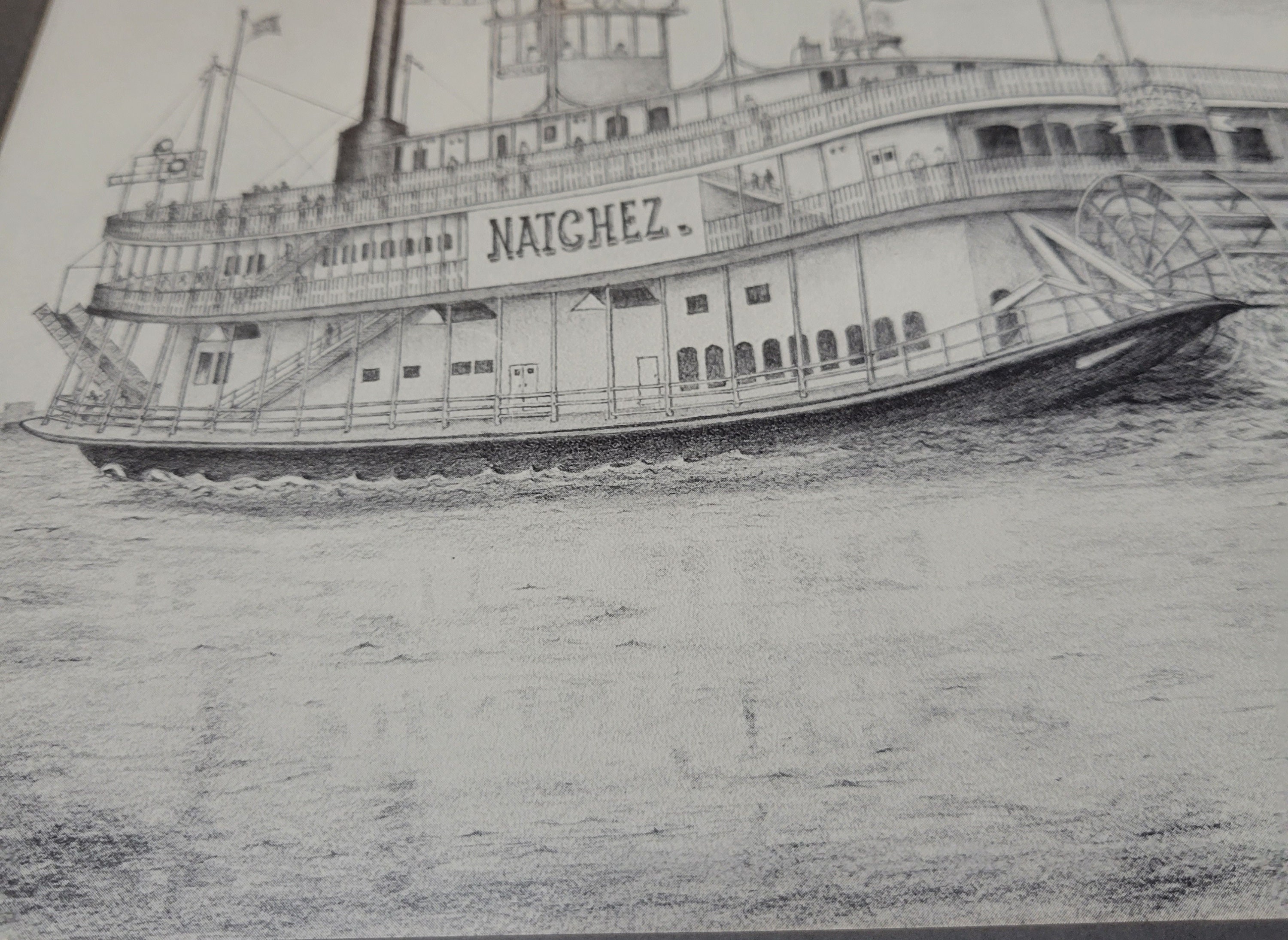 Archie Boyd Pencil Drawing Steam Boat Natchez Print - Etsy