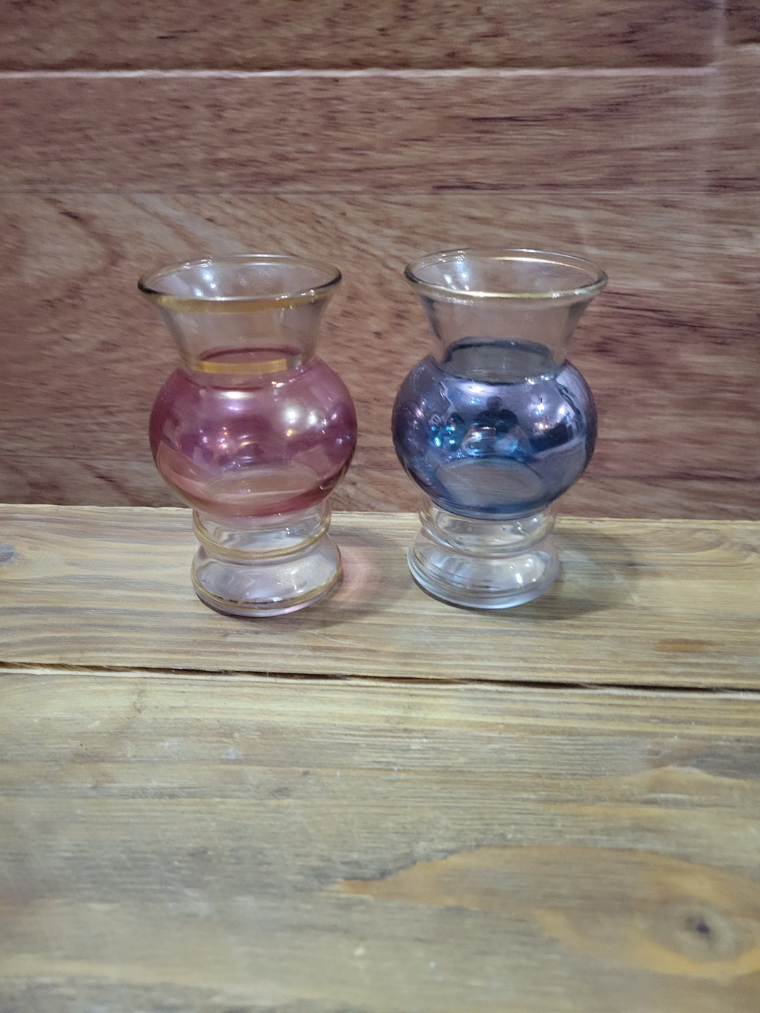 Two Vintage Bulb Bud Vases - Etsy
