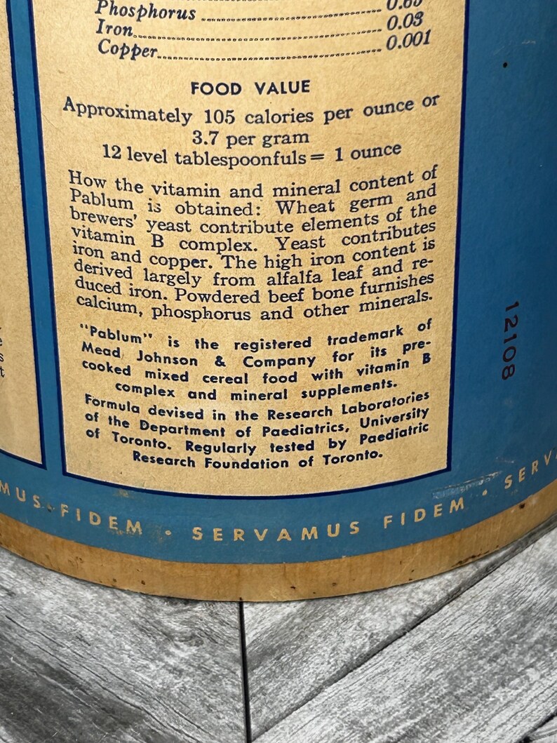Vintage Canadian Pablum Container - Etsy