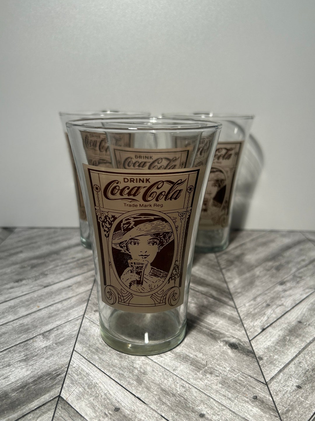 Victorian Lady Flared Coke Glasses Set of 4 - Etsy