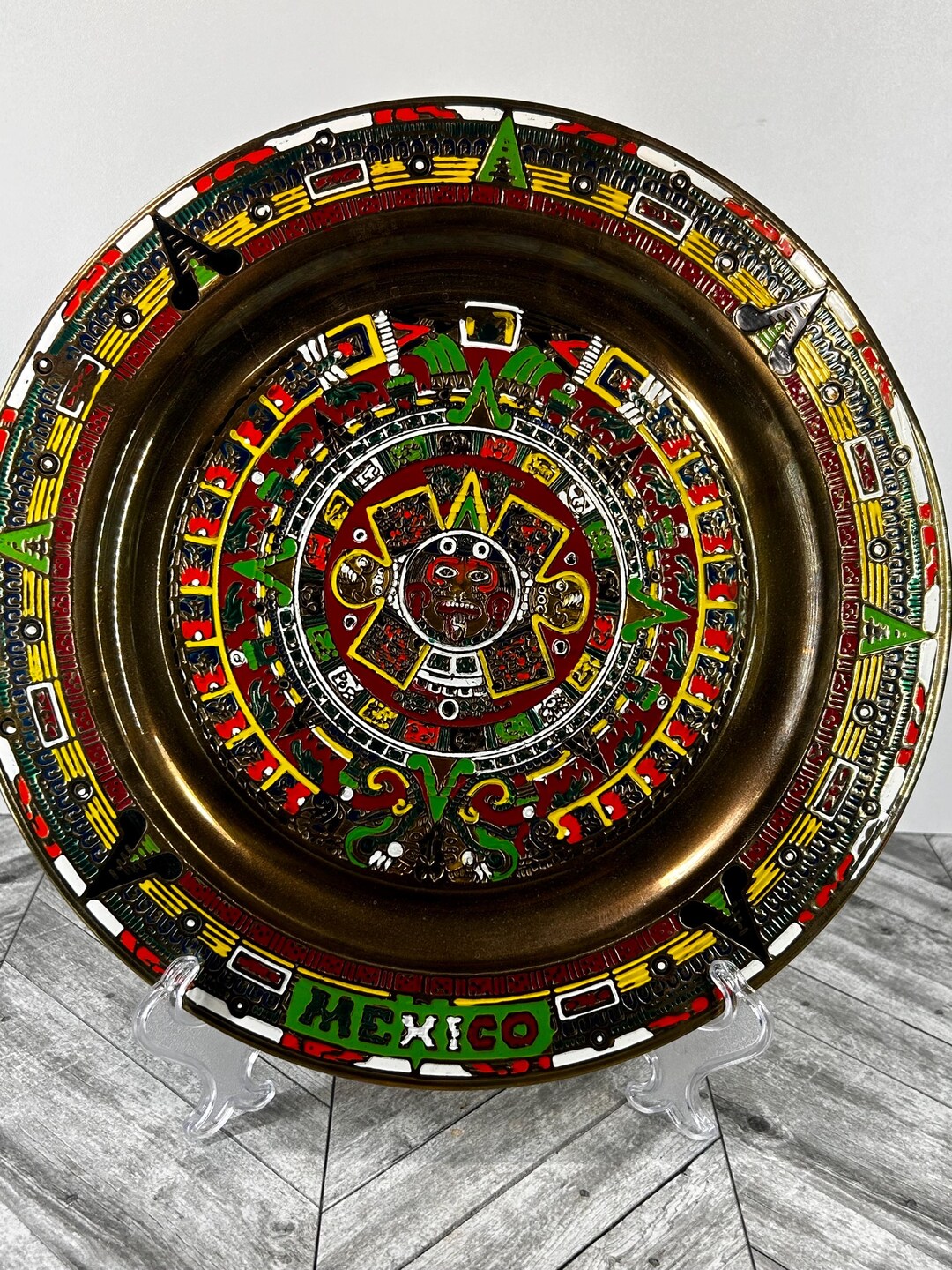 Mayan Brass Wall Plate Calender - Etsy