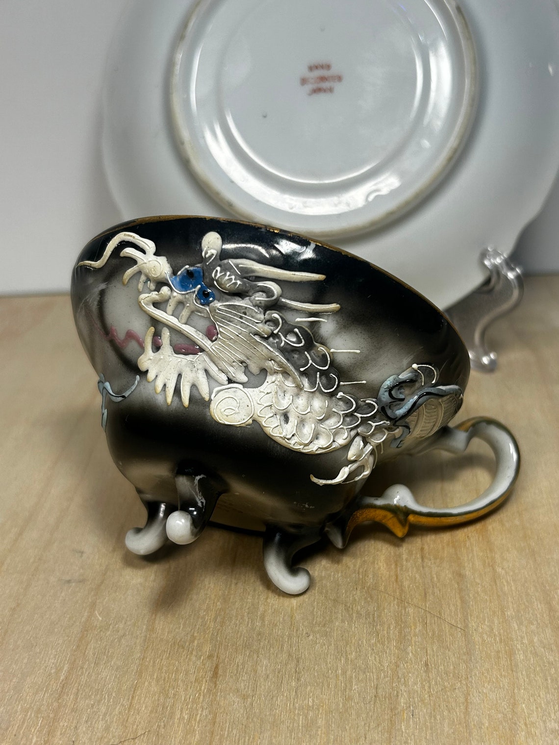 Japanese Moriage Dragon Ware Cup and Saucer - Etsy