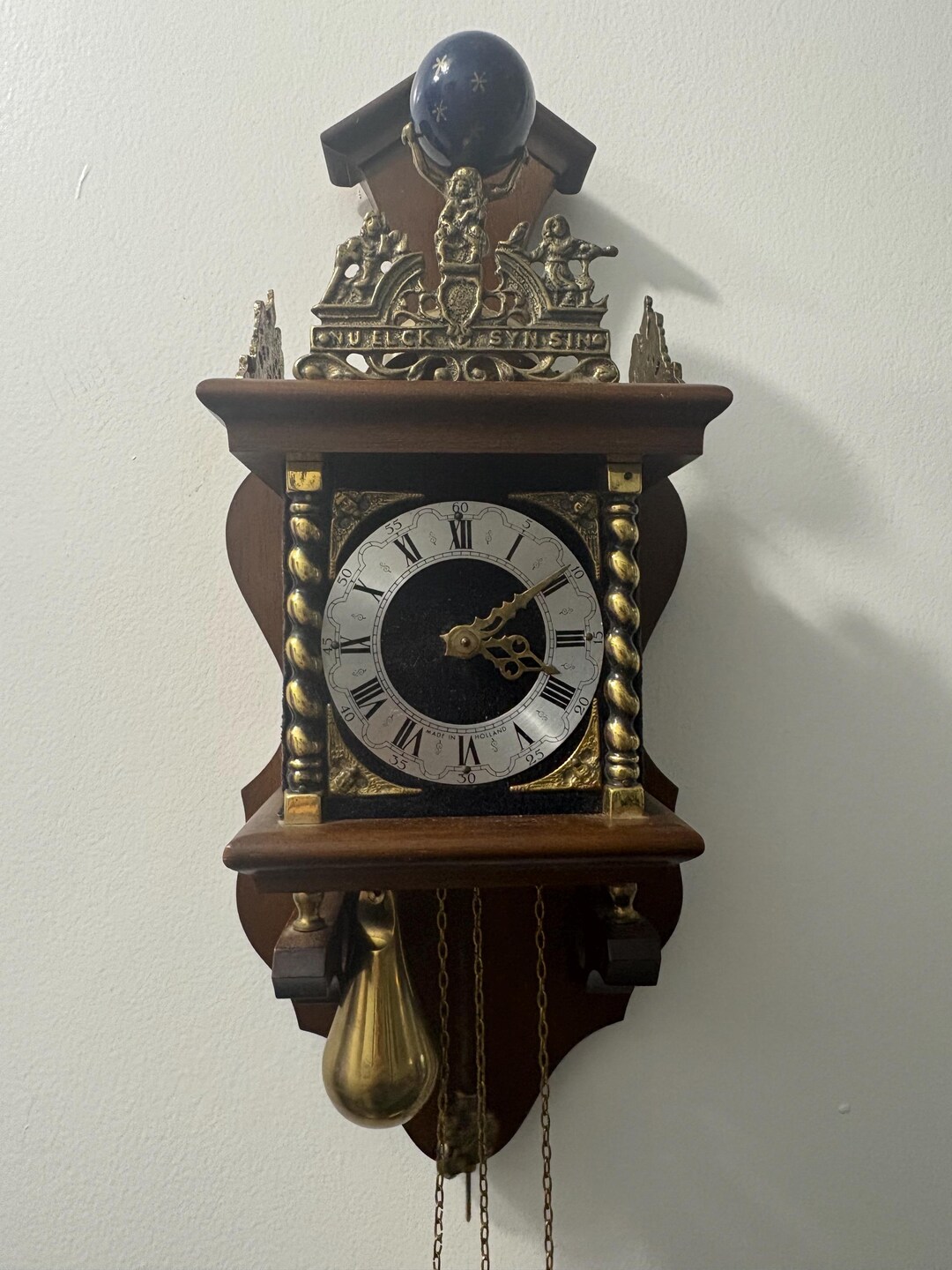 Dutch 1960s De Zaan nu Elck Syn Sin Pendulum Wall Clock.needs Servicing ...