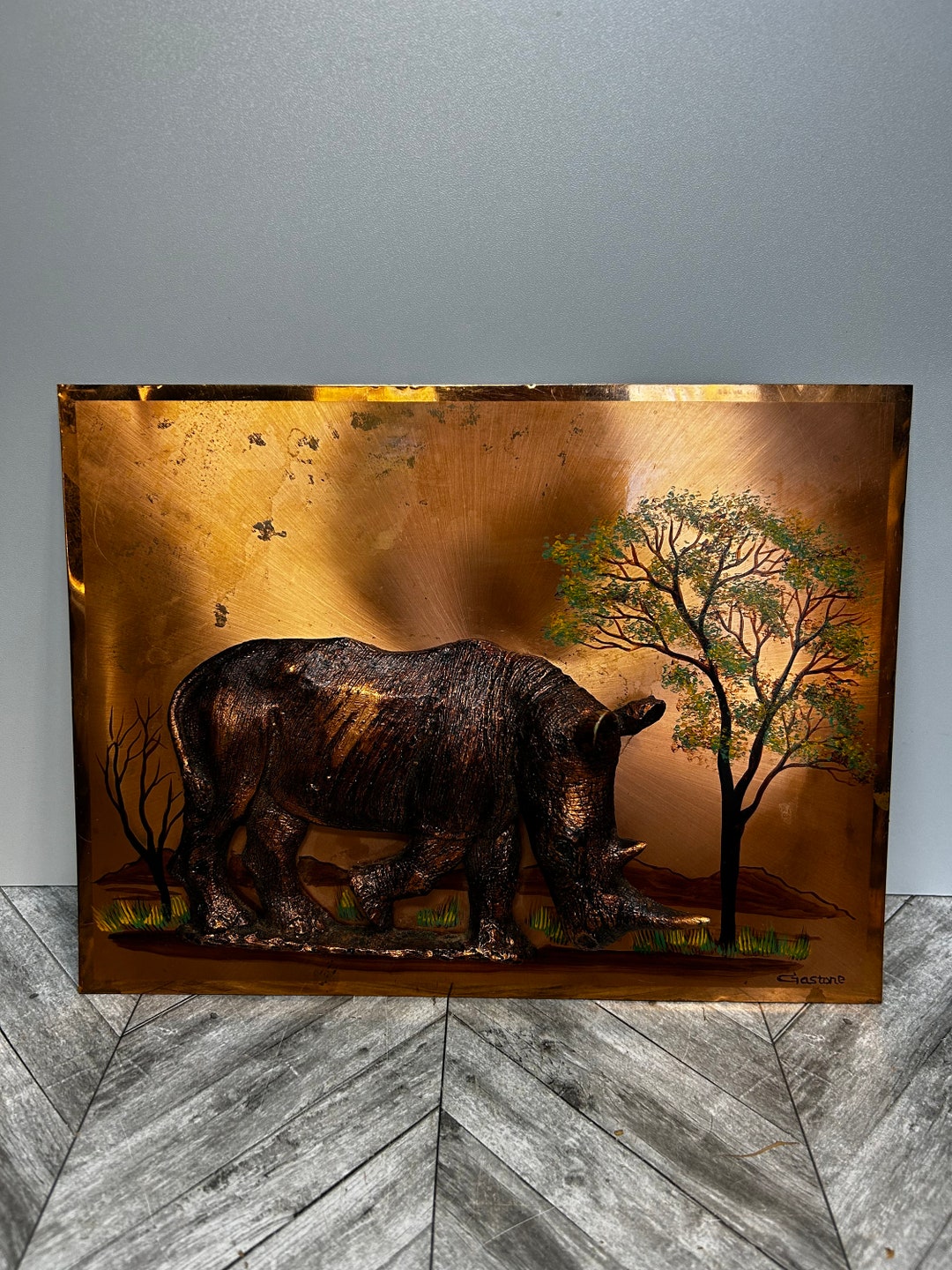 Gastone 3d Copper Rhino Picture - Etsy