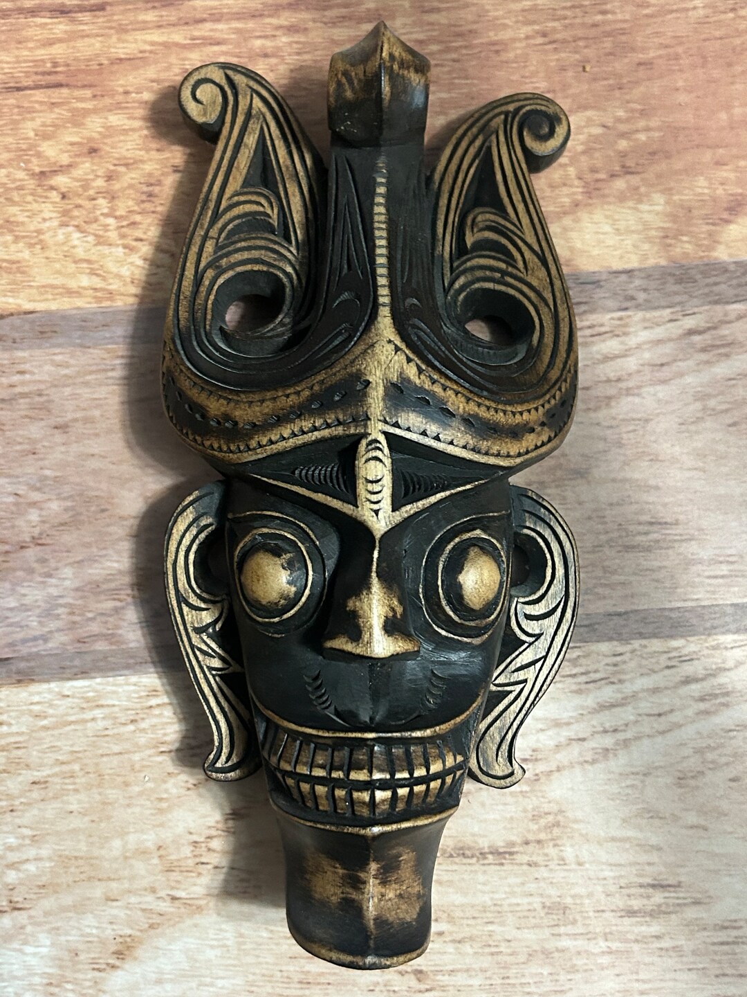 Hand Carved Sri Lankan Wooden Mask - Etsy
