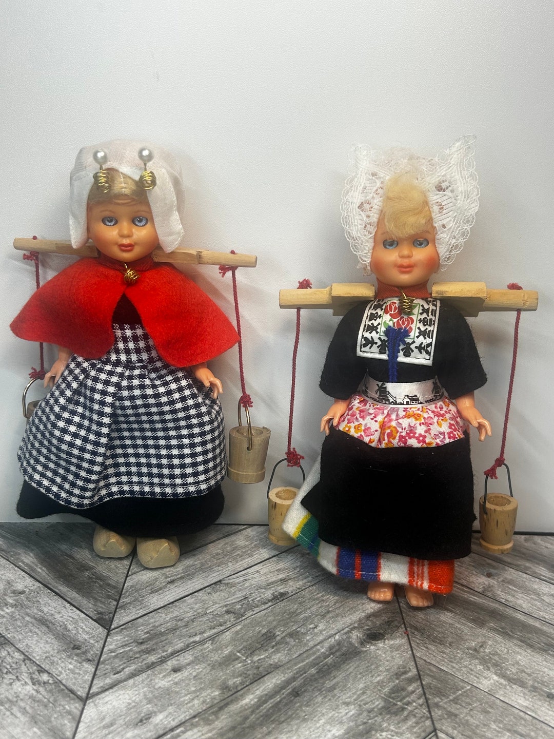 Traditional Dutch Milk Maid Dolls Set of Two - Etsy