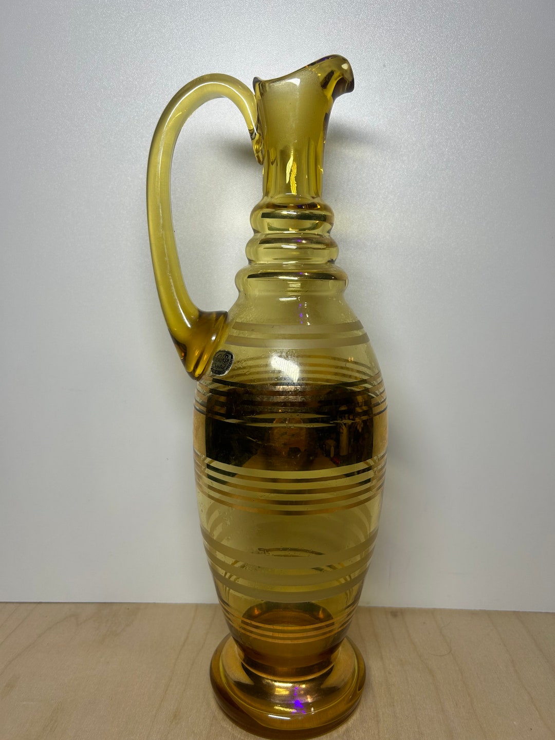 Amber and Gold Bohemia Crystal Pitcher - Etsy