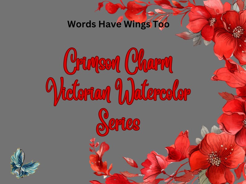 Crimson Charm: Victorian Watercolor Series - Etsy