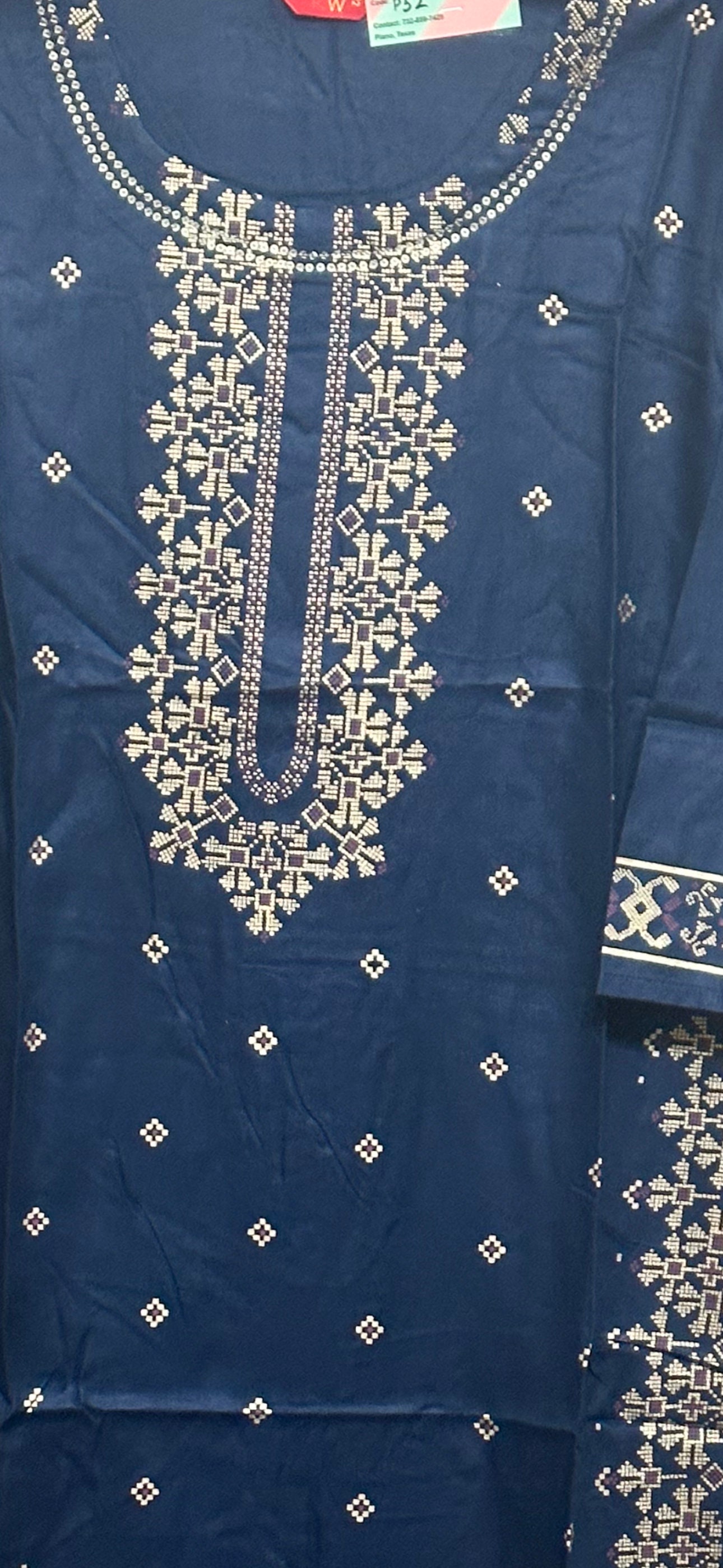 Navy Blue Color Kurti With Foil Print, With Pant - Etsy
