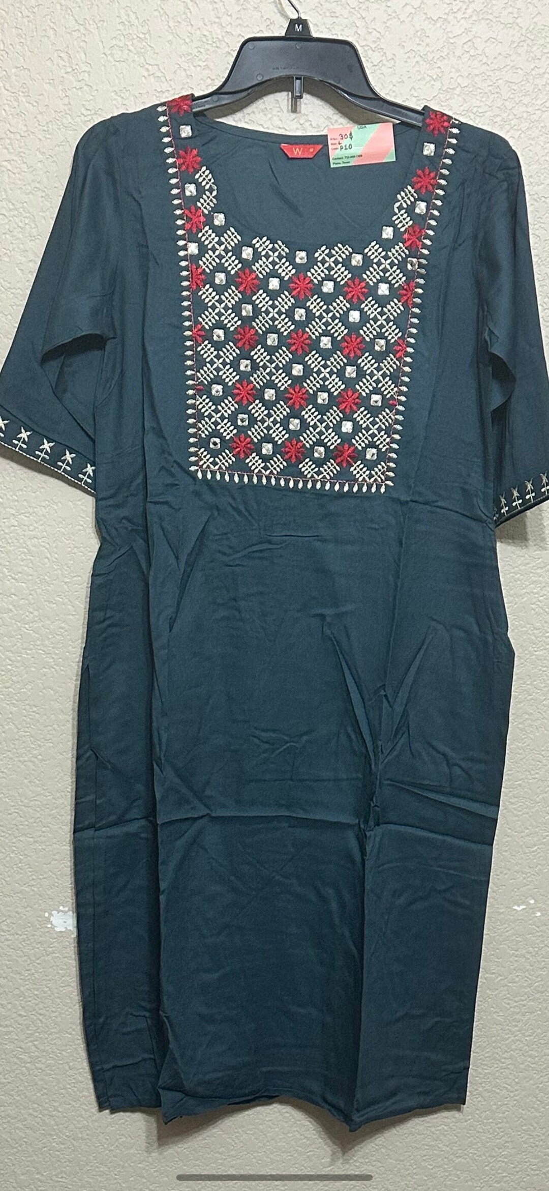 Grey Color Kurti With Mirror and Embroidery Work, With Pant - Etsy