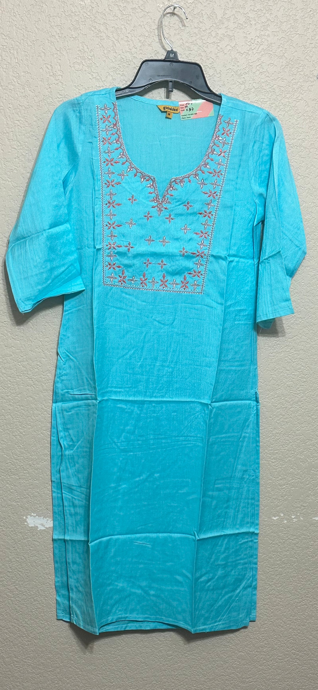 Sky Blue Color Kurti With Embroidery Work - Etsy