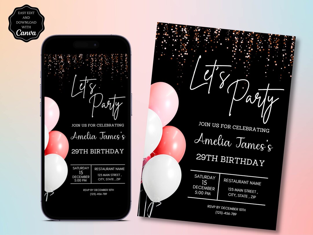 Editable Birthday Invitation Editable Invitation Editable - Etsy