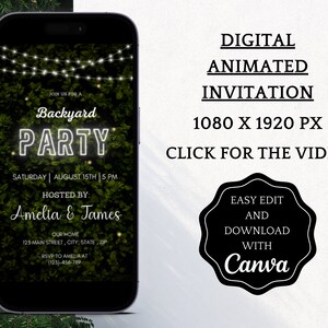 Backyard Party Invitation Animated Invitation Video - Etsy