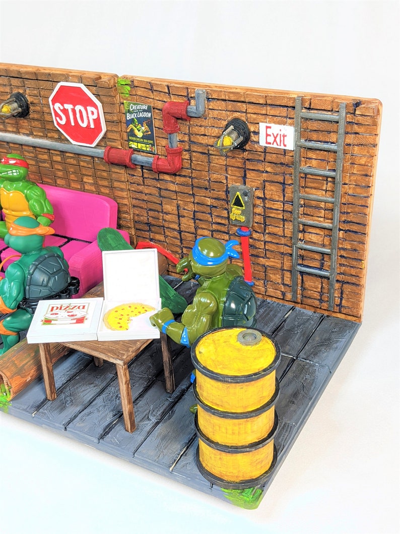 Turtle Action Figure Diorama 3D Printed Modular Scenes - Etsy