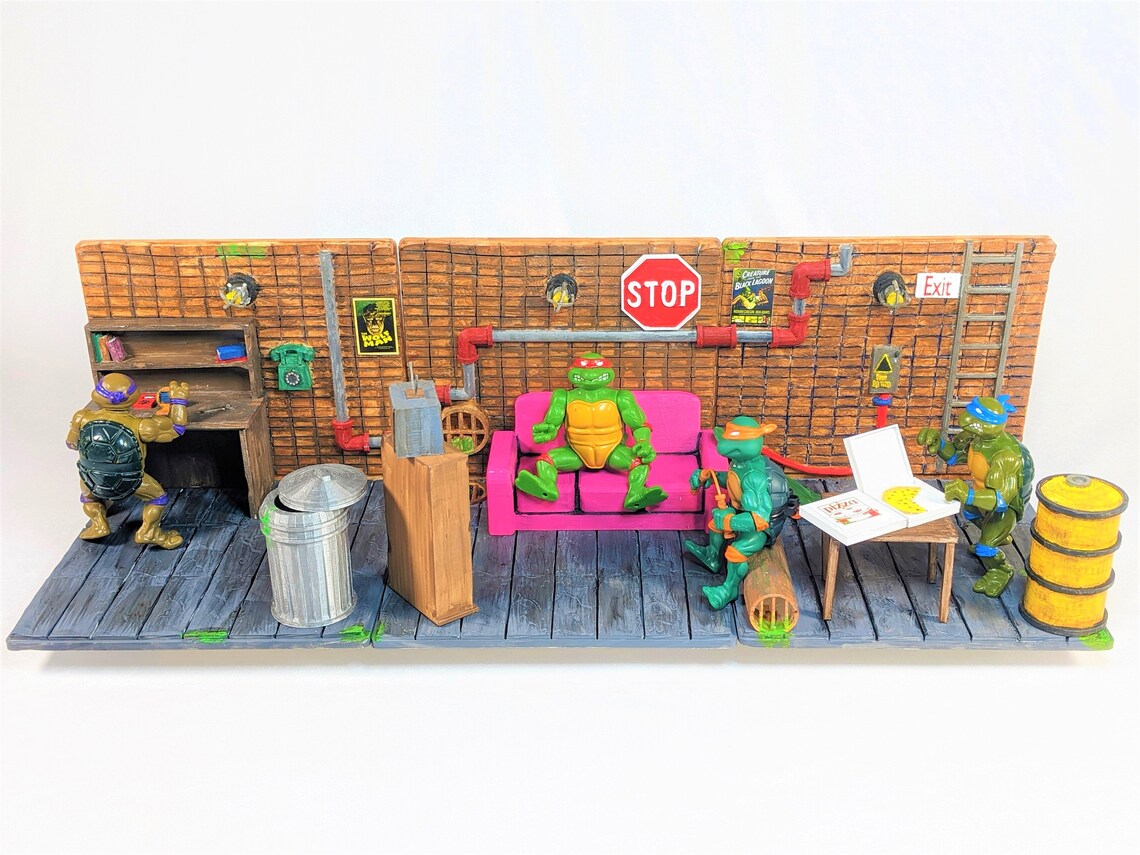 Turtle Action Figure Diorama 3D Printed Modular Scenes - Etsy