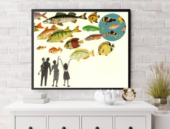 Retro Fish Collage Digital File - Etsy