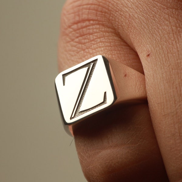 Mens Initial Ring - Etsy
