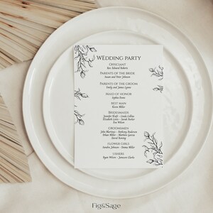 Botanical Wedding Program Template Portrait Floral Editable - Etsy