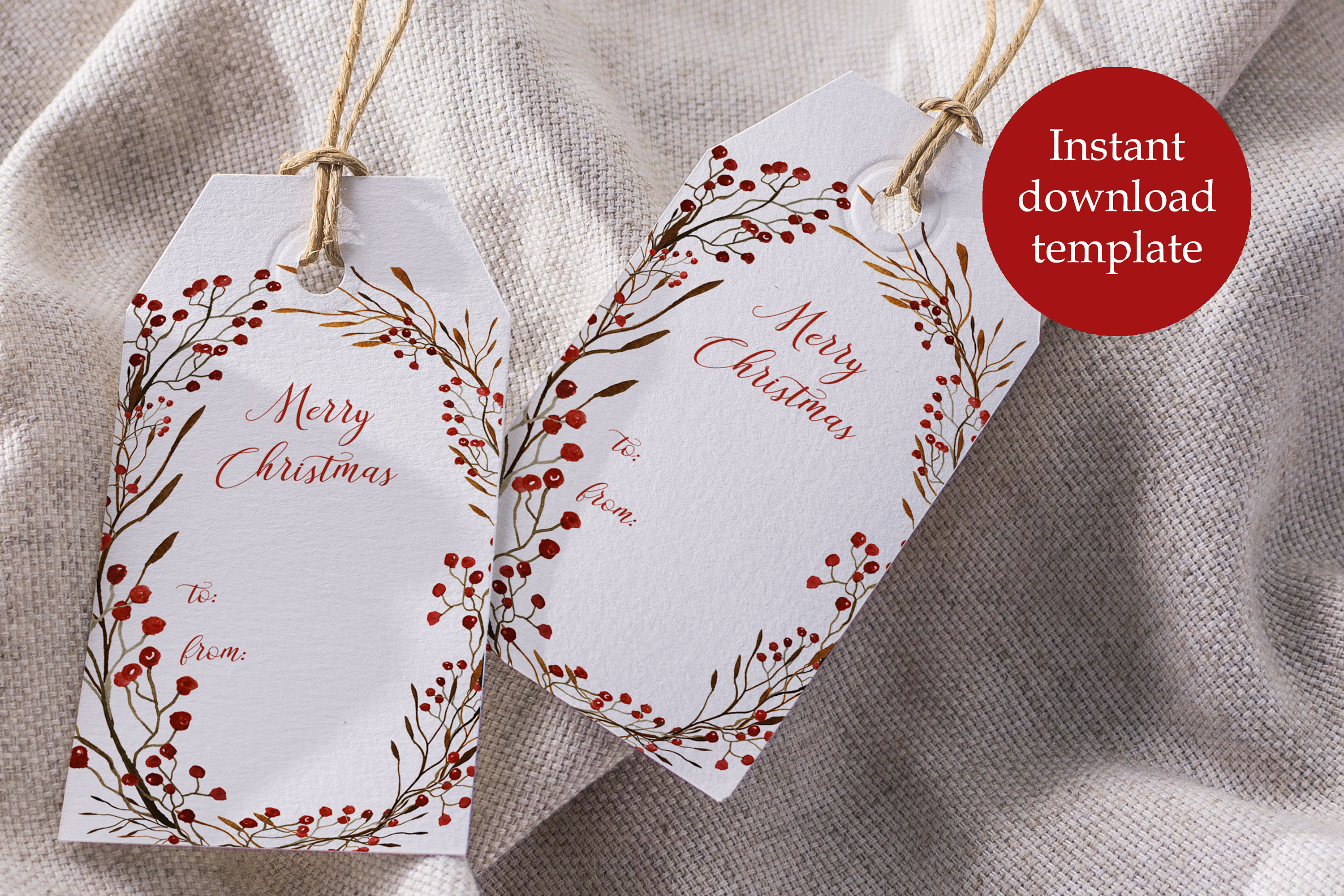 PRINTABLE Christmas Name Tag Printable Christmas Name Tag - Etsy