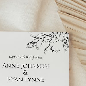 Botanical Wedding Invitation Template Printable Wedding - Etsy