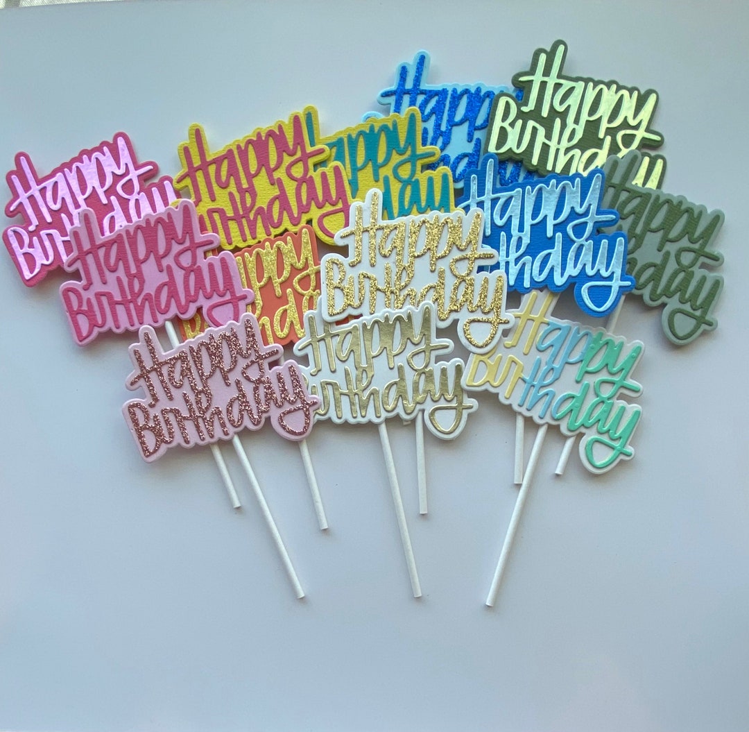 Cupcake Toppers HBD - Etsy