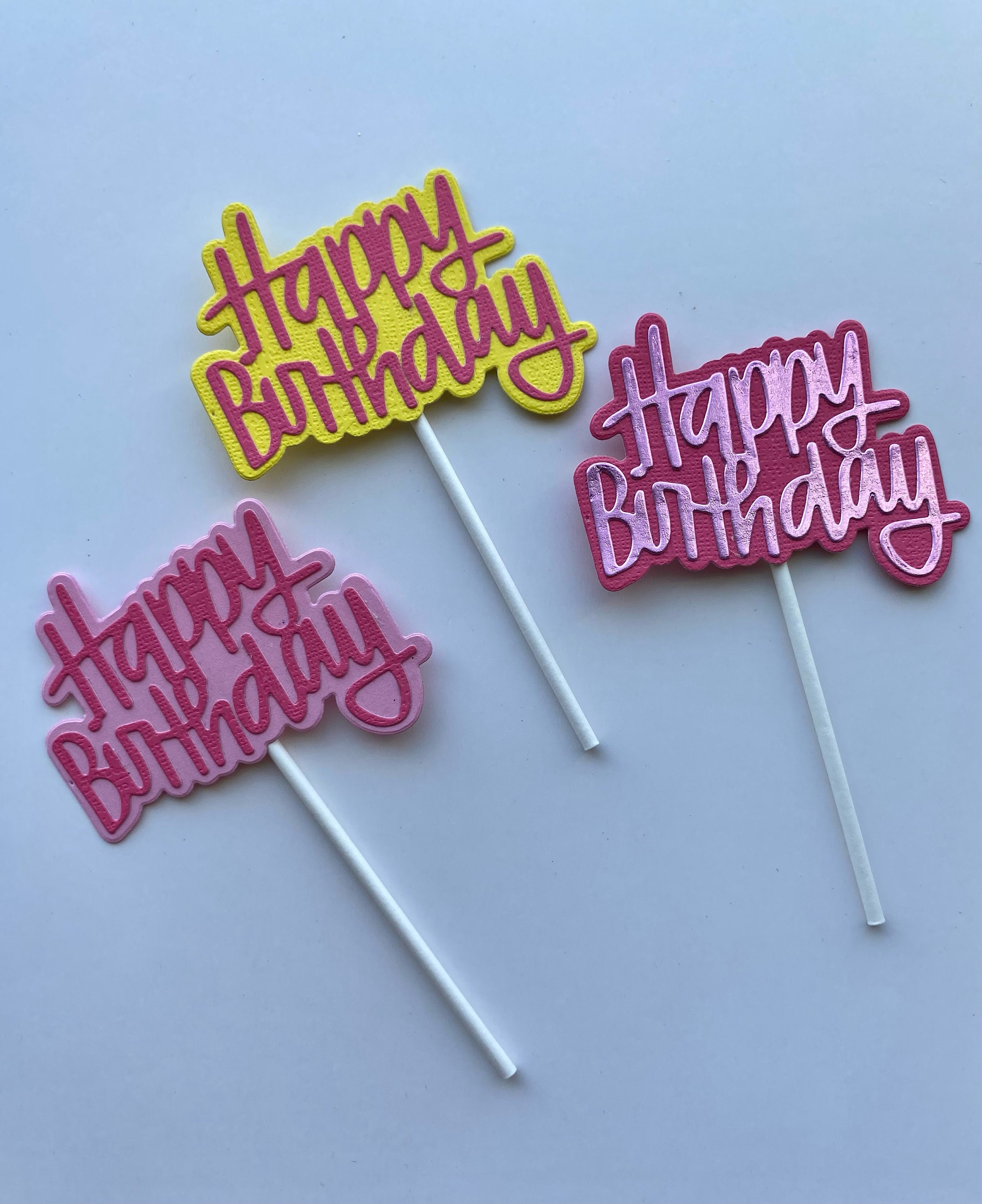 Cupcake Toppers HBD - Etsy