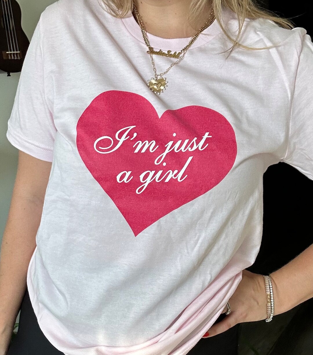 I'm Just A Girl Heart Tee - Etsy