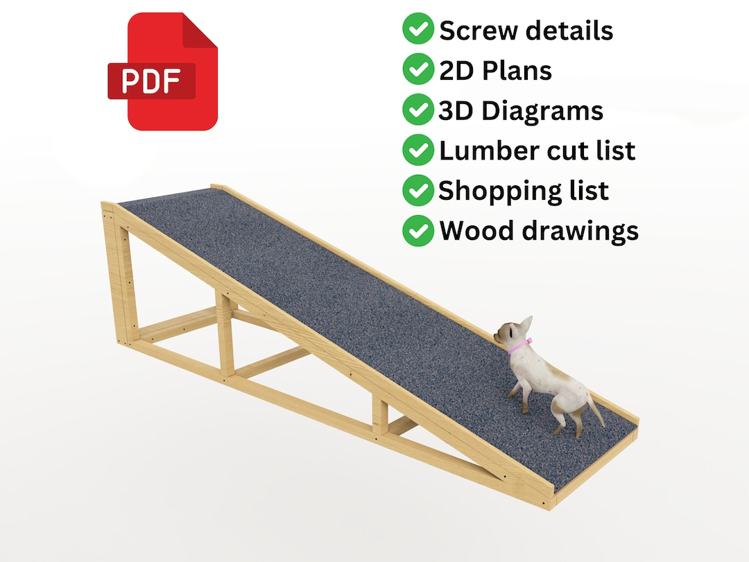 Pet Ramp Build Plan - Wooden Dog & Cat Ramp | Modern Pet Ramp for Beds ...