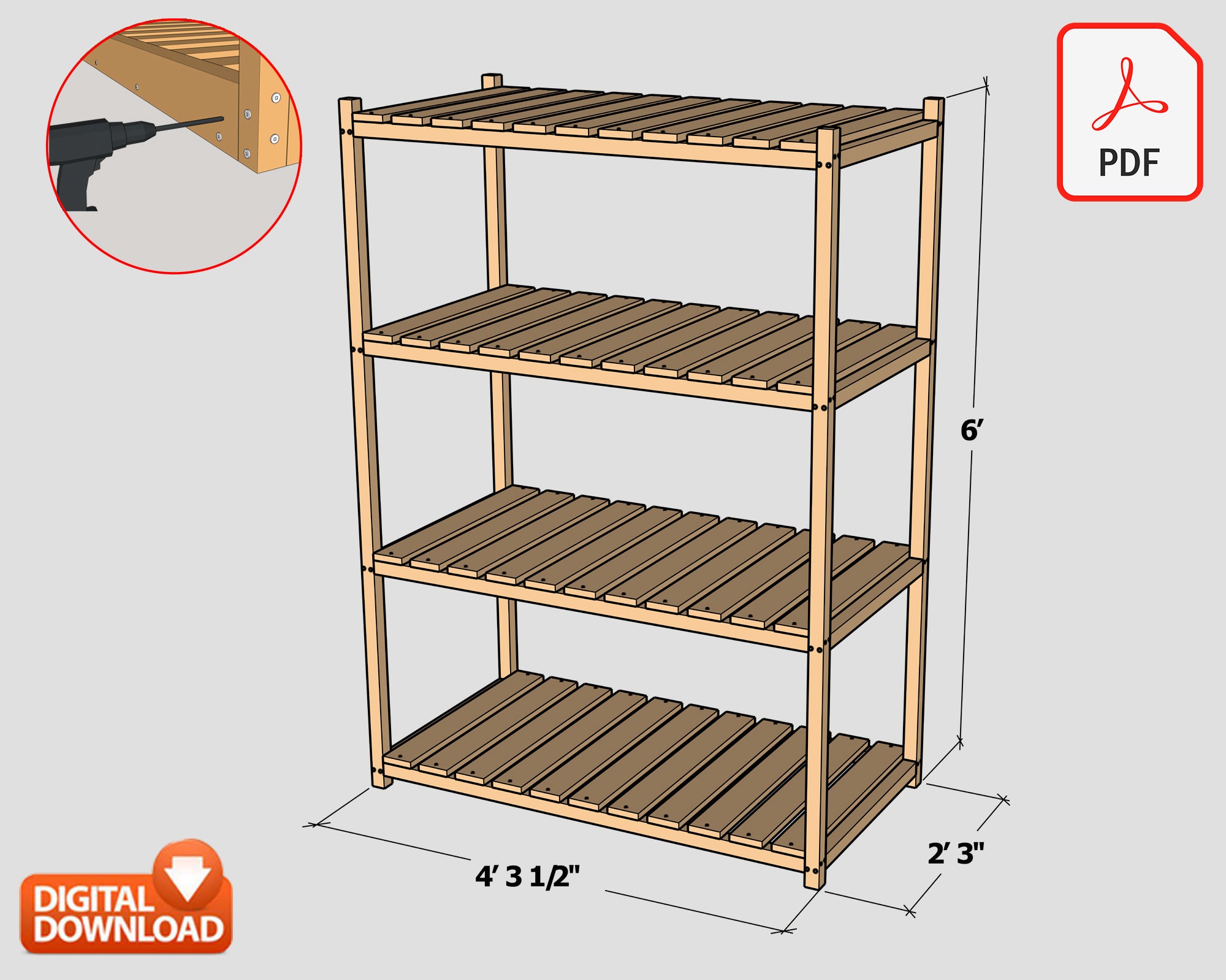 Storage Rack Digital Plan DIY Garage Shelf Construction Plan - Etsy