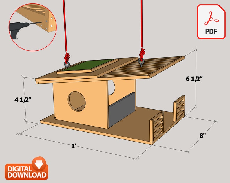 Bird House Build Plan 8''x 1'simple Bird House - Etsy